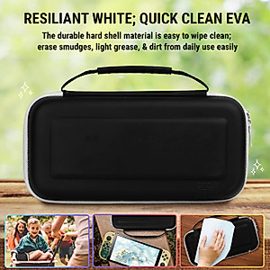 Orzly Carry Case Nintendo Switch Oled console with accessories and Games storage compartment - Easy Clean Case Gift Boxed Edition