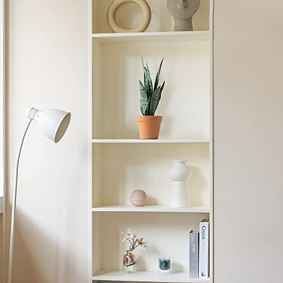 Mkono Artificial Snake Plant 16 Inch Small Fake Sansevieria Tree Potted Plants Faux Desk Plant Indoor Plant Decor in Terracotta Plastic Pot for Table Shelf Bathroom Bedroom Home Office