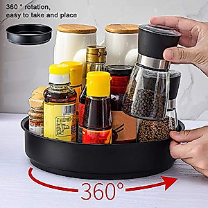 Rotating Storage Tray Lazy Susan Turntable Organizer, Stainless Steel Rotatable Spice Racks, Turntable Kitchen Organizer for Pantry Office Bathroom Vanity Countertop Cabinet