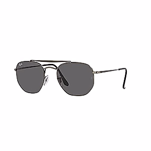 Ray-Ban RB3648 The Marshal Square Sunglasses, Antique Gunmetal/Dark Grey, 54 mm