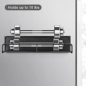 EDWODER Magnetic Spice Rack for Refrigerator,4 Pack Magnetic Shelf Magnet Organizer for Side of Fridge Microwave Oven Metal Surface,Black
