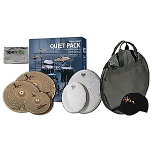 Zildjian LV468 Low Volume Set 14/16/18 with Remo Silentstroke Heads, Bag, Hat, C