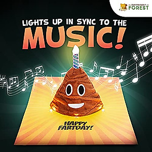 Plush Happy Birthday Card – Plays & Sings a Hilarious Version of the Happy Birthday Song - Lights Up in Sync to Music - 3D Pop Up Birthday Card Funny Birthday Card for Men, Women & Kids