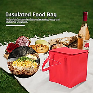 Cake Carrier Delivery Warmer Bags Take- Out Insulated Bag Thermal Delivery Bag Insulated Food Delivery Bag for Hot and Cold Food Delivery (Red) Heated Pizza Delivery Bags