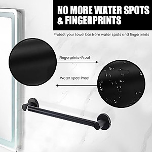 2Pcs Retractable 11 to 24 Inches Towel Bar for Bathroom - Thicken SUS304 Stainless Steel Towel Holder - Heavy Duty Wall Mounted Towel Rack Hanger - Home Decor Towel Rod, Towel Organizer, Black