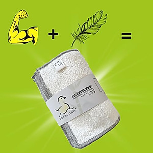 Bamboo Dish Cloths, Eco-Friendly,Non-Scratch,Lint-Free,Quick-Dry,Re-Usable,CleaningTowel Pack of 6 (Medium Ducky 9x7inch, Modern Grey/White)