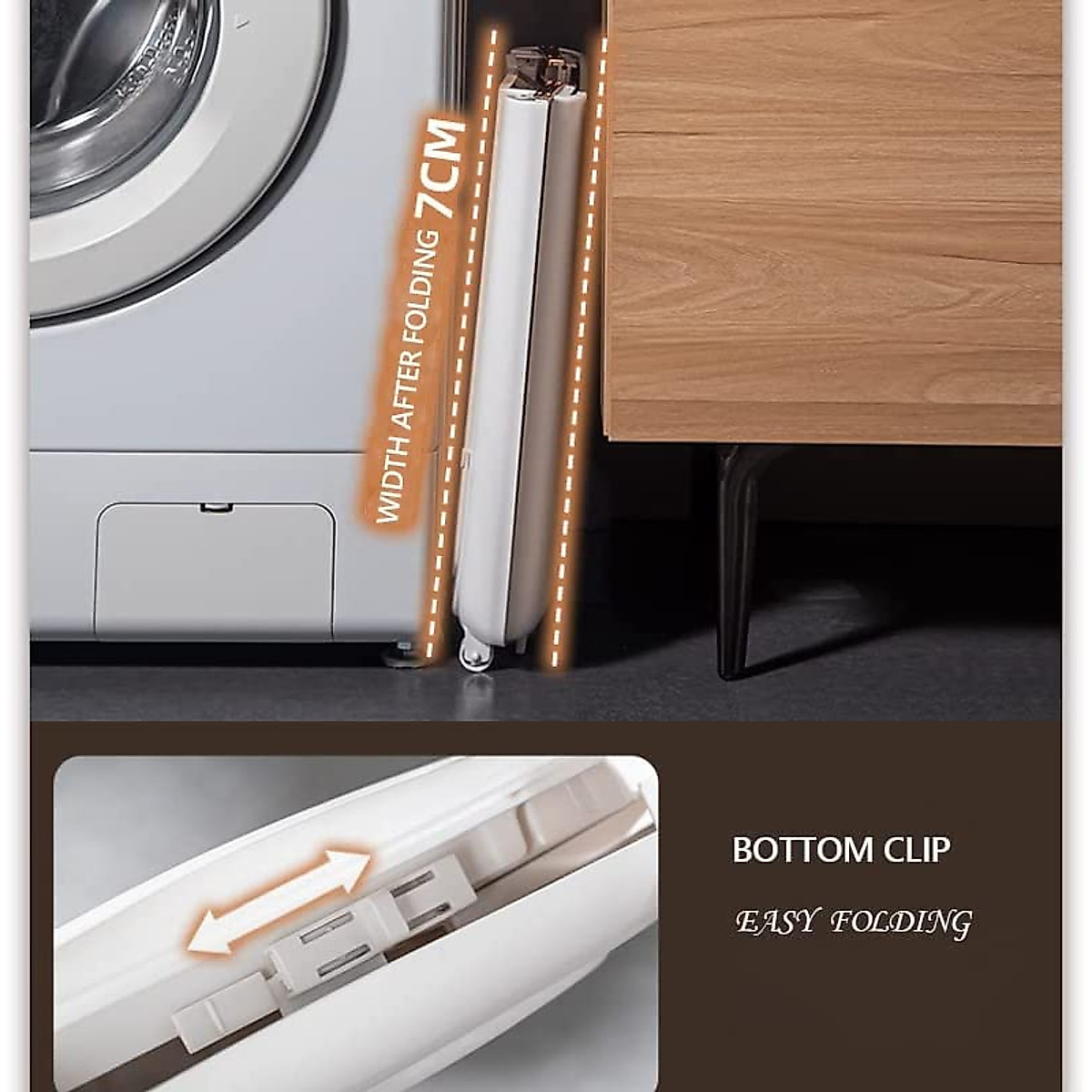 Laundry Baskets on Wheels, Laundry Trolley, Laundry Collector with 2 Layers, 2 Storage Baskets, Laundry Sorter for Bedroom, Bathroom for Clothes and Toys, Total 77L, Plastic, 75x34.5x26cm (New)