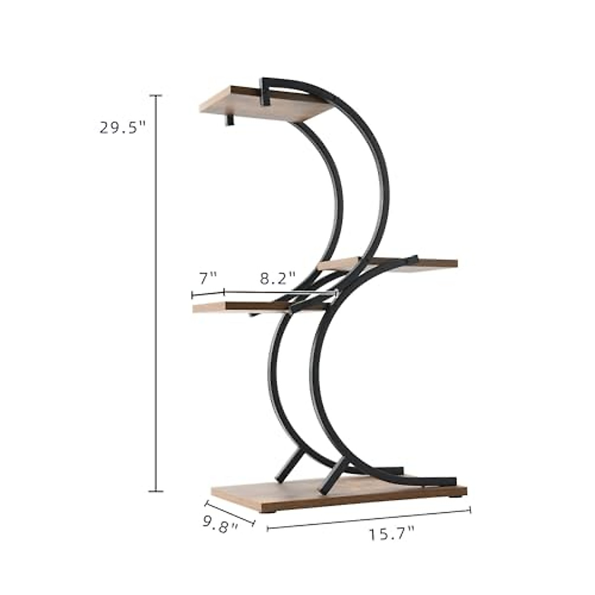 CHPHI Plant Stand Indoor 4-Tier wrought iron Green Plant Stand Use Office Home Décor, Wood(S style)