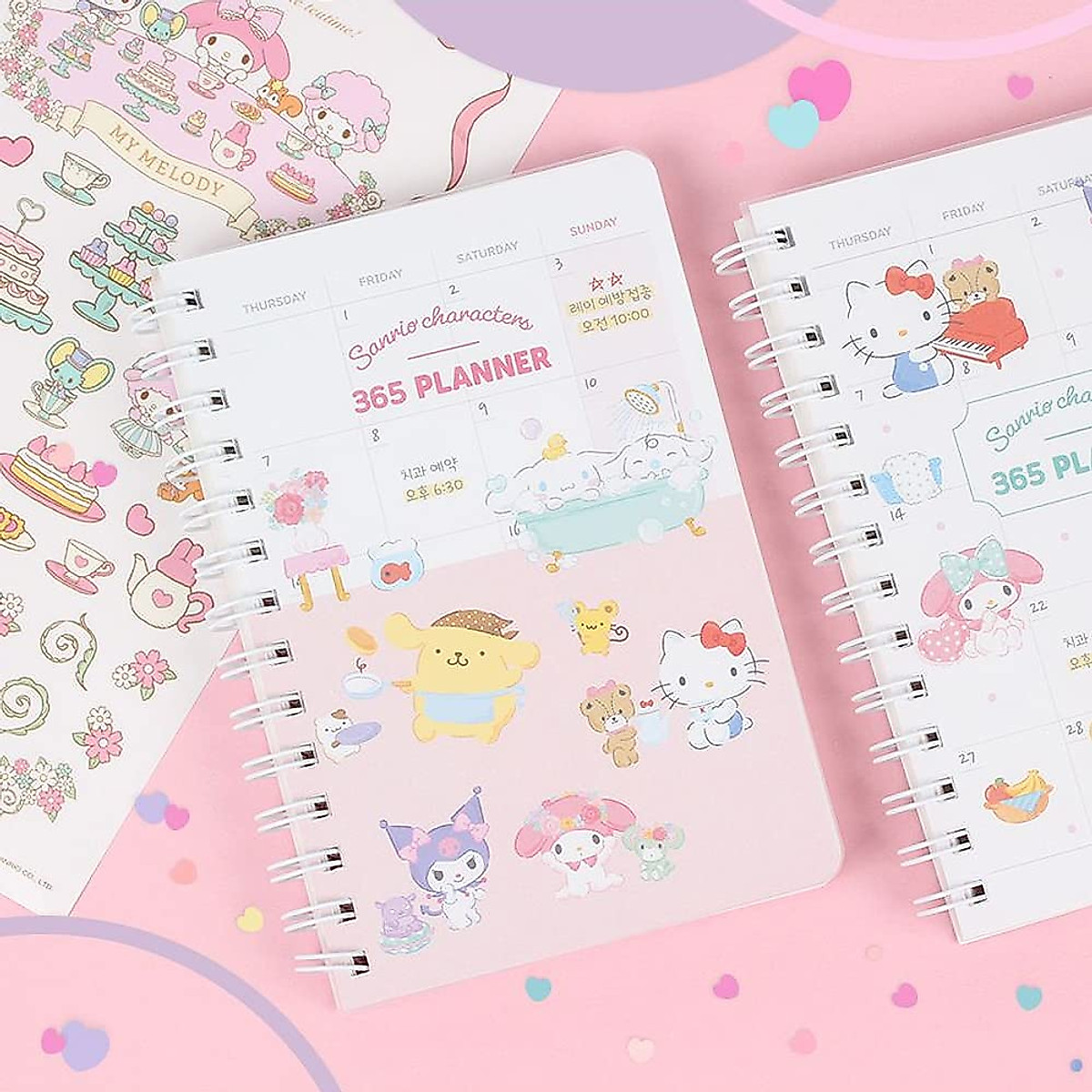 Kity Friends Cute Kitty Character 365 Daily Undated Planner Scheduler Diary 1PC (Mint)