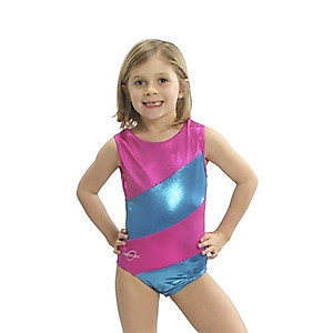 Obersee Girl's Gymnastics Leotard, Pink Diagonal, CXXS