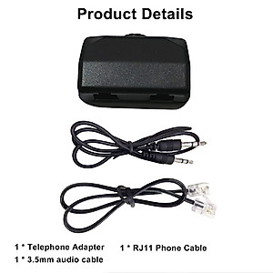 Analog Telephone Adapter for Split The Line to Telephone and Voice Recorder, with Two RJ11 Port for Incoming and Outgoing Phone Connection and 3.5mm Audio Socket to Connect to Voice Recording Device