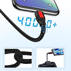 Ofuca iPhone Charger Cable 10FT, 3Pack 10FT/3M Lightning Cable Durable Nylon Braided Fast iPhone Charging Cable Cord Compatible with iPhone 11 Pro Max XS XR X 8 7 6 Plus 5, iPad, iOS