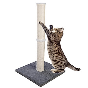 Cat Scratching Post Carpet, Tall Big Sisal Rope Cat Scratch Pole for Cats and Kittens, Stable Carpeted Heavy Base (Blue/Grey)