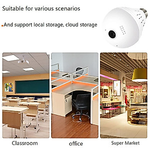 1080P Light Bulb Camera Garage Wireless Surveillance Camera Work with Alexa for Baby Room WiFi 2.4GHz E27-AOLANS
