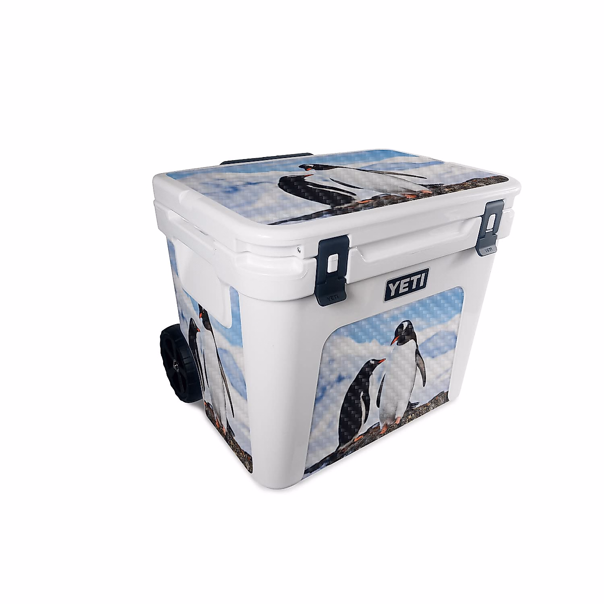 MightySkins Carbon Fiber Skin Compatible with Yeti Roadie 60 Wheeled Cooler - Penguin | Protective, Durable Textured Carbon Fiber Finish | Easy to Apply, Remove, and Change Styles | Made in The USA