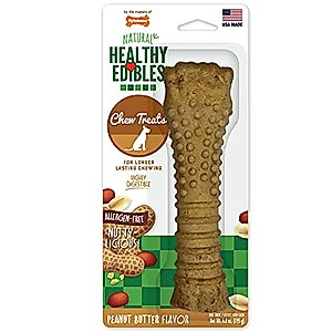 Nylabone Healthy Edibles All-Natural Long Lasting Peanut Butter Flavor Dog Chew Treats 1 Count Peanut Butter X-Large/Souper