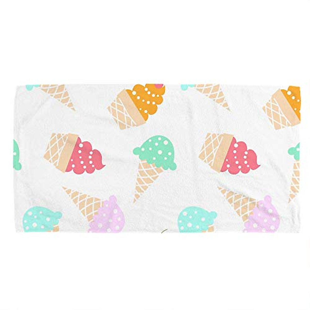 Face Towel Hand Cloth Terry Towels Washcloth Ice Cream Cone Waffle Seamless Bath Decor Gift for Hotel-Spa-Kitchen Multi-Purpose,Soft,Quick-Dry 30 X 15 inch