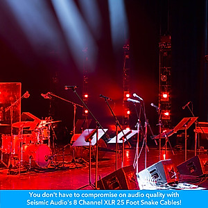 Seismic Audio Speakers 8 Channel XLR Snake Cables, Pro Audio Snake Cables, 25 Foot, Multiple Colored Coded Cables