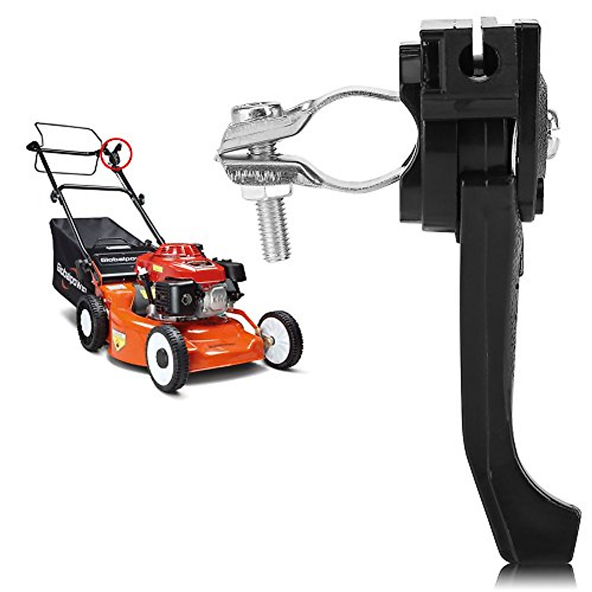 Tnfeeon Throttle Lever with Screw, Universal Mower Accessories Lawnmower Throttle Lever Fit for 23~27mm Handlebar Garden Agriculture Supply