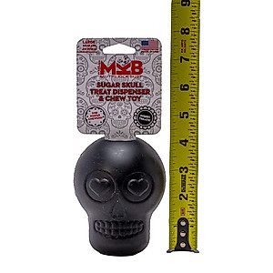 Naughty Spotty Dog Treat Gift Box, Black Skull Treat Dispenser, USA-Made Dog Treats & Chews, Md/Lg Dogs, (Peanut Butter, Blueberry, Peppermint & Chicken Flavors).