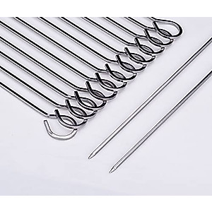 12 inch Barbecue Skewers Metal BBQ Sticks,12Pack Stainless Steel Square Skewer,Kebob,kabob Sets for Grill Outings Cooking (BBQ Skewers Square 12inch-12p)