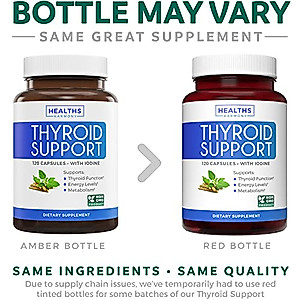 Thyroid Support with Iodine - 120 Capsules (Non-GMO) Improve Your Energy - Ashwagandha Root, Zinc, Selenium, Vitamin B12 Complex - Thyroid Health Supplement - 60 Day Supply