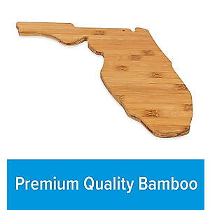 Camco 53111 Bamboo Cutting Board, Florida-shaped - Perfect for Kitchen Use or Wall Decoration - Moisture Resistant