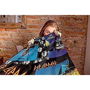 INTIMO Def Leppard Blanket Album Collage Hysteria Adrenalize High n' Dry Music Fleece Throw Blanket 48" x 60" (122cm x152cm)