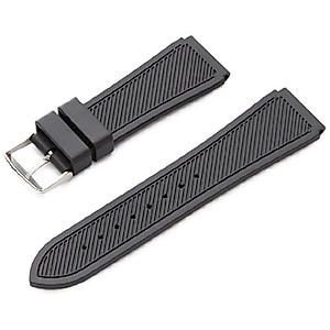 Hadley-Roma 18mm 'Men's' Rubber Watch Strap, Color:Black (Model: MS3445RA 180)