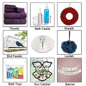 Alamic Suction Cup Hooks 2 1/2" Ultra Strong Large Suction Cup Wall Hooks Hangers, All Purpose - (6 Pack)