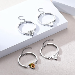 MeMeDIY Heart Urn Bracelet Cremation Jewelry For Women Custom Photo/Name Stainless Steel Ashes Holder Memorial Cuff Keepsake(Silver+Color image)