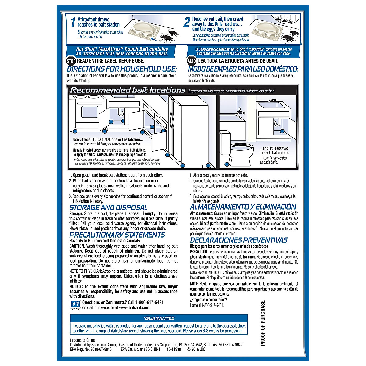 Hot Shot MaxAttrax Roach Bait, 12 Child-Resistant Bait Stations