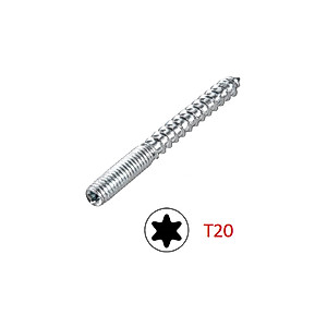 uxcell M6 Hanger Bolts Length 2-3/8"(60mm) Double Headed Bolts Self-Tapping Screw 6mm Wood Joint Furniture Legs 12pcs