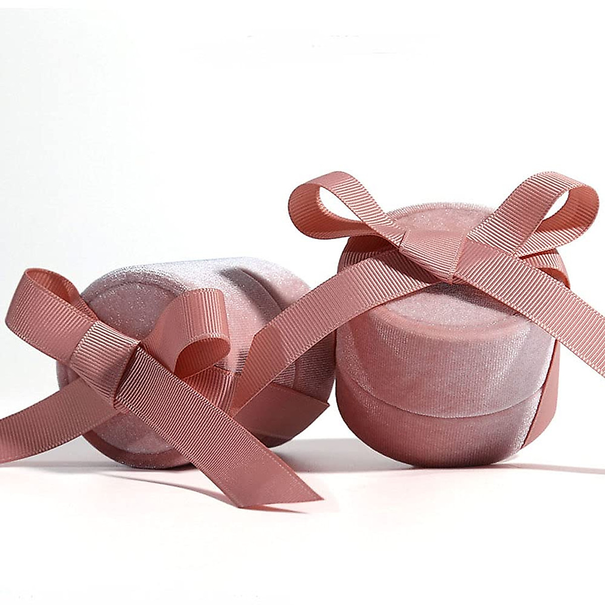 FAYADA Pendant Case Pink Necklace Box Velvet Pendant Gift Box Premium Jewelry Storage Case with Elegant Silk Bow for engagement, wedding ceremony, birthday, anniversary, proposal,alentine's Day(pink)