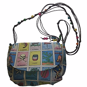 Hulu Makana Loteria Mexicana Print Shoulder Bag - Beads