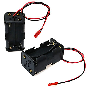 E-outstanding Battery Holder 2PCS 4 Cell AA Battery Case Box Container with JST Plug