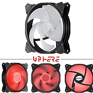 upHere Long Life 120mm 3-Pin High Airflow Quiet Edition Red LED Case Fan for PC Cases, CPU Coolers, and Radiators 3-Pack,PF120RD3-3
