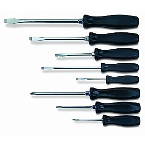 Williams 8-Piece Endurogrip Multi-Size Screwdriver Set, Keystone Slots Hex Bolster & Phillips, Comfort Grip Prevents Slippage, Extra Strength Steel Chrome Blades