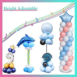 Balloon Stand Set of 2, 7ft Adjustable Metal Balloon column Stand kit for Birthday, Wedding, Baby Shower, and Graduation Party