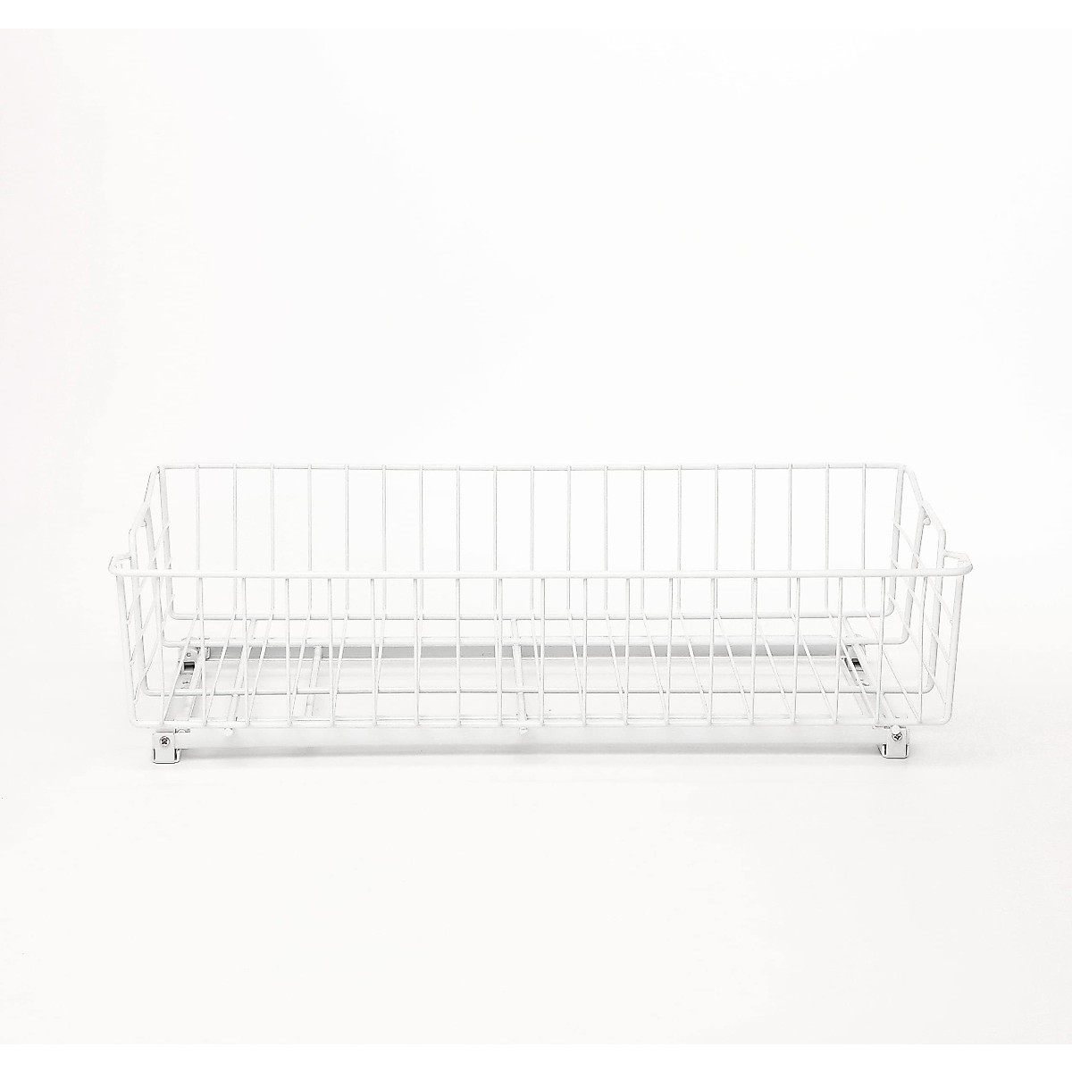 Knape & Vogt Simply Put 14-in W x 5.25-in H Metal 2-Tier Pull Out Cabinet Basket, 14 Inch, White Powder Coated Finish