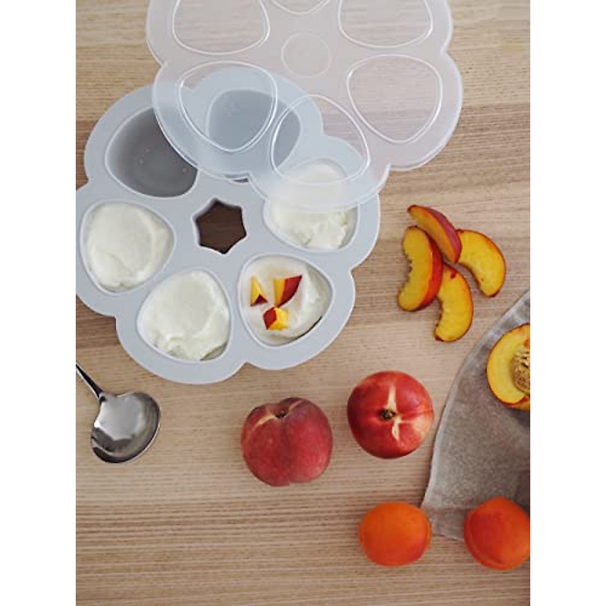Beaba Multiportions Silicone Baby Food Storage Container, Baby Food Containers, Food Storage Container, Snack Containers, Baby Essentials, Oven and Freezer Safe, 5 oz, Cloud