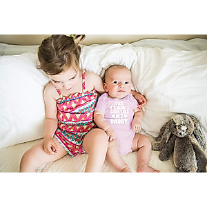 AW Fashions Yes. I Know I Look Like My Daddy Baby Bodysuit Funny Infant Outfit Newborn Girl Boy Clothes (Newborn, Pink)