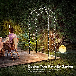 RICHRYCE Outdoor Metal Garden Arch with Double Gate, Garden Arbor for Various Climbing Plant, Outdoor Garden Lawn (25.3''W x 47.6''L x 102.3''H)