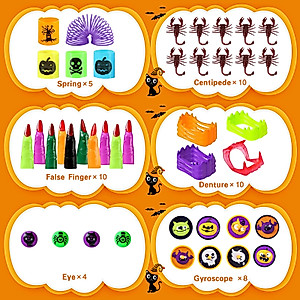 271 Pcs Halloween Party Favors, Halloween Toys Bulk for Kids Party Supplies, Halloween School Prizes,Halloween Stuff Assortment Classroom Trick Treating Halloween Treasure Box Gifts for Boys Girls