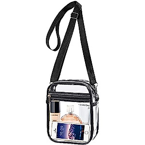 Clear Crossbody Bag Stadium Approved,8.8x6.8x2.7 Inch Clear Sling Purse For Women For Concerts Sports Events Festivals