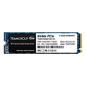 TEAMGROUP MP34 2TB with DRAM SLC Cache 3D NAND TLC NVMe 1.3 PCIe Gen3x4 M.2 2280 Internal SSD (Read/Write Speed up to 3,500/2,900 MB/s) Compatible with Laptop & PC Desktop TM8FP4002T0C101