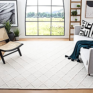 SAFAVIEH Natura Collection 2' x 3' Silver / Ivory NAT310B Handmade Wool & Viscose Accent Rug
