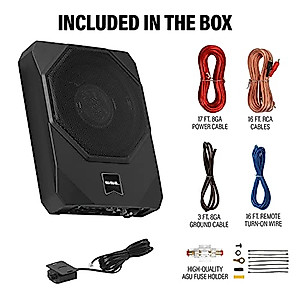 Sound Storm Laboratories US10K 10 Inch Under Seat Powered Car Audio Subwoofer - 1000 Watts Max, Low Profile, Built in Amplifier, for Truck, Boxes and Enclosures, Remote Subwoofer Control