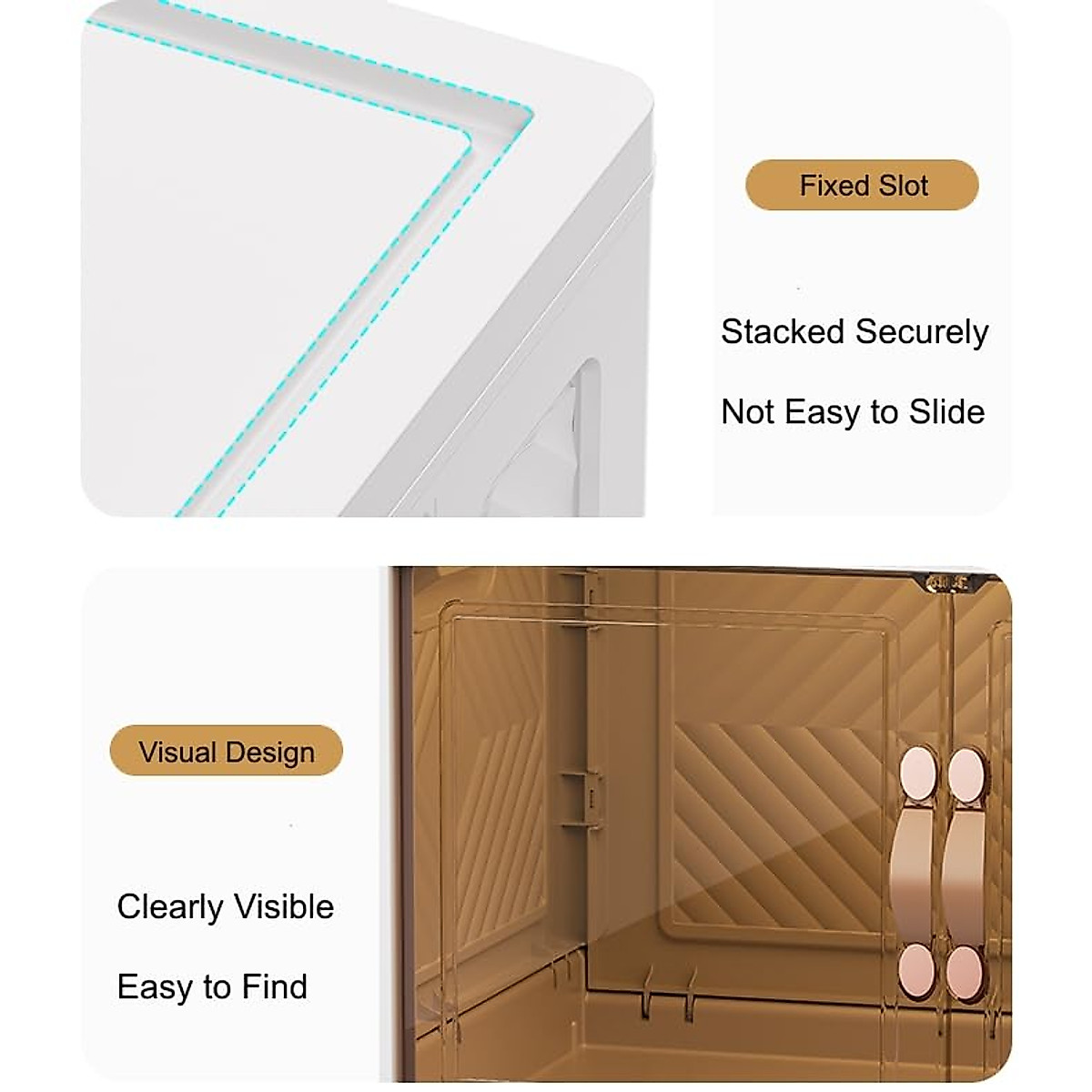 Collapsible Storage Bins With Lids & Wheels, 11.5 Gal Plastic Folding Storage Box, Stackable Storage Bins with Doors for Closet Organizers and Storage for Over 10 years old Kids