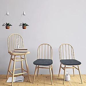 PAGGED Grey Foam Seat Cushions Kitchen Chairs Pads for Dining Chairs Non Slip Office Seat Cushions Washable U Shaped Soft Thick Large Metal Wooden Chair Cushions,17" x 15"